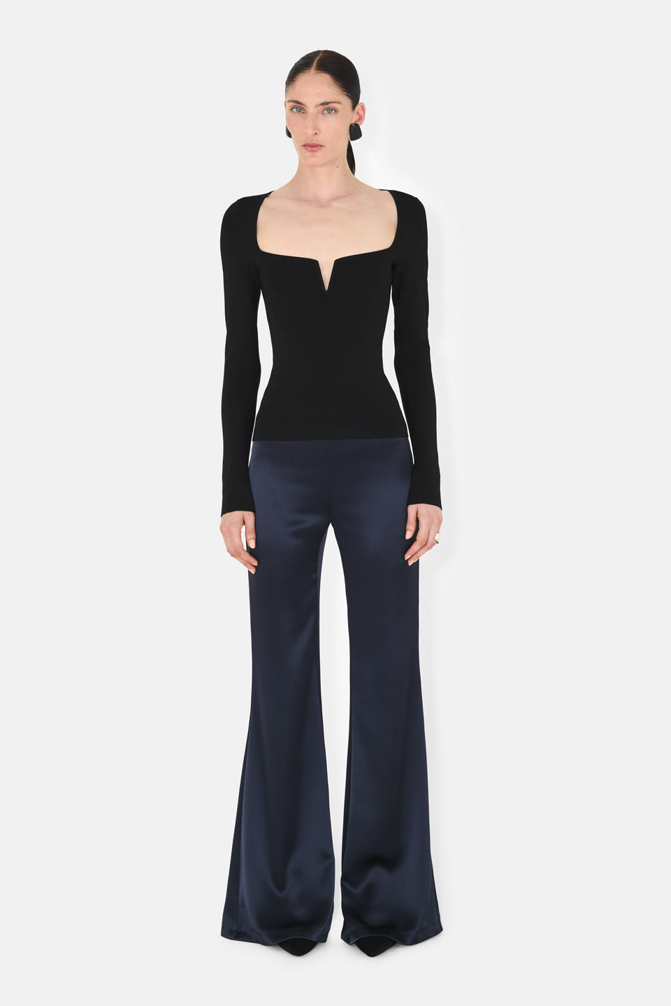 FREYA LONG SLEEVE TOP - BLACK – Galvan