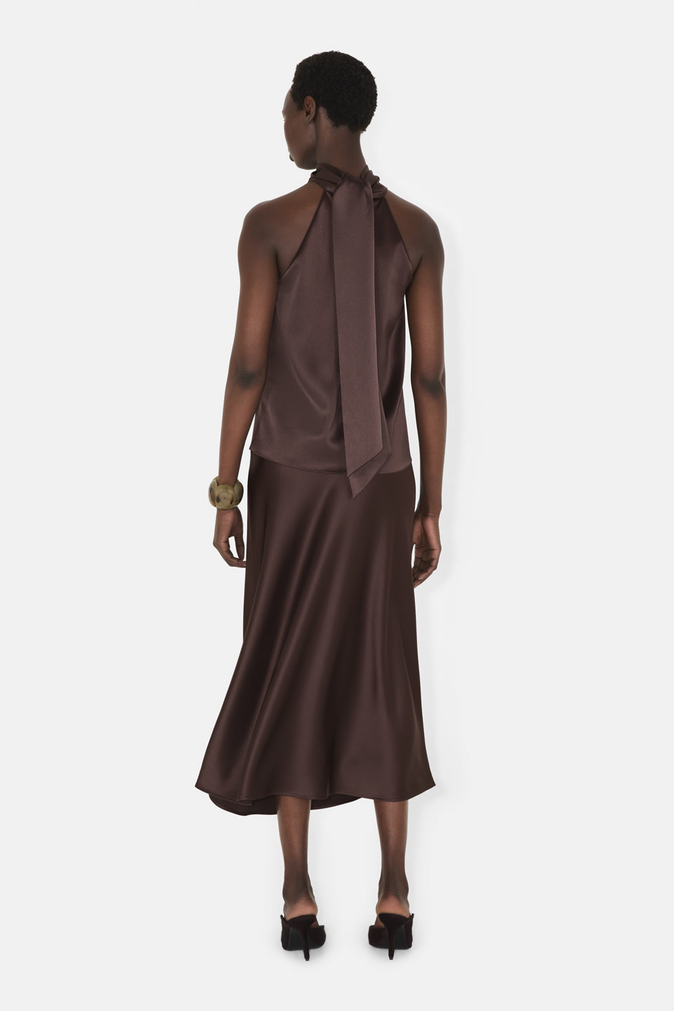 SIENNA TOP - CHOCOLATE – Galvan London UK